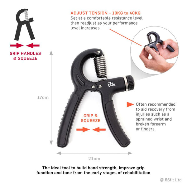 66fit Adjustable Hand Grip Exerciser 10 - 40kg - Victor Sports