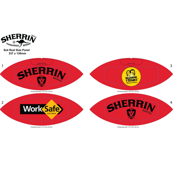 Sherrin KB Match Football GYG - Red - Victor Sports