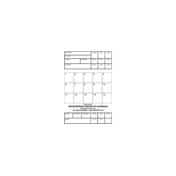 Orienteering Control Cards - Pack of 100 - Victor Sports
