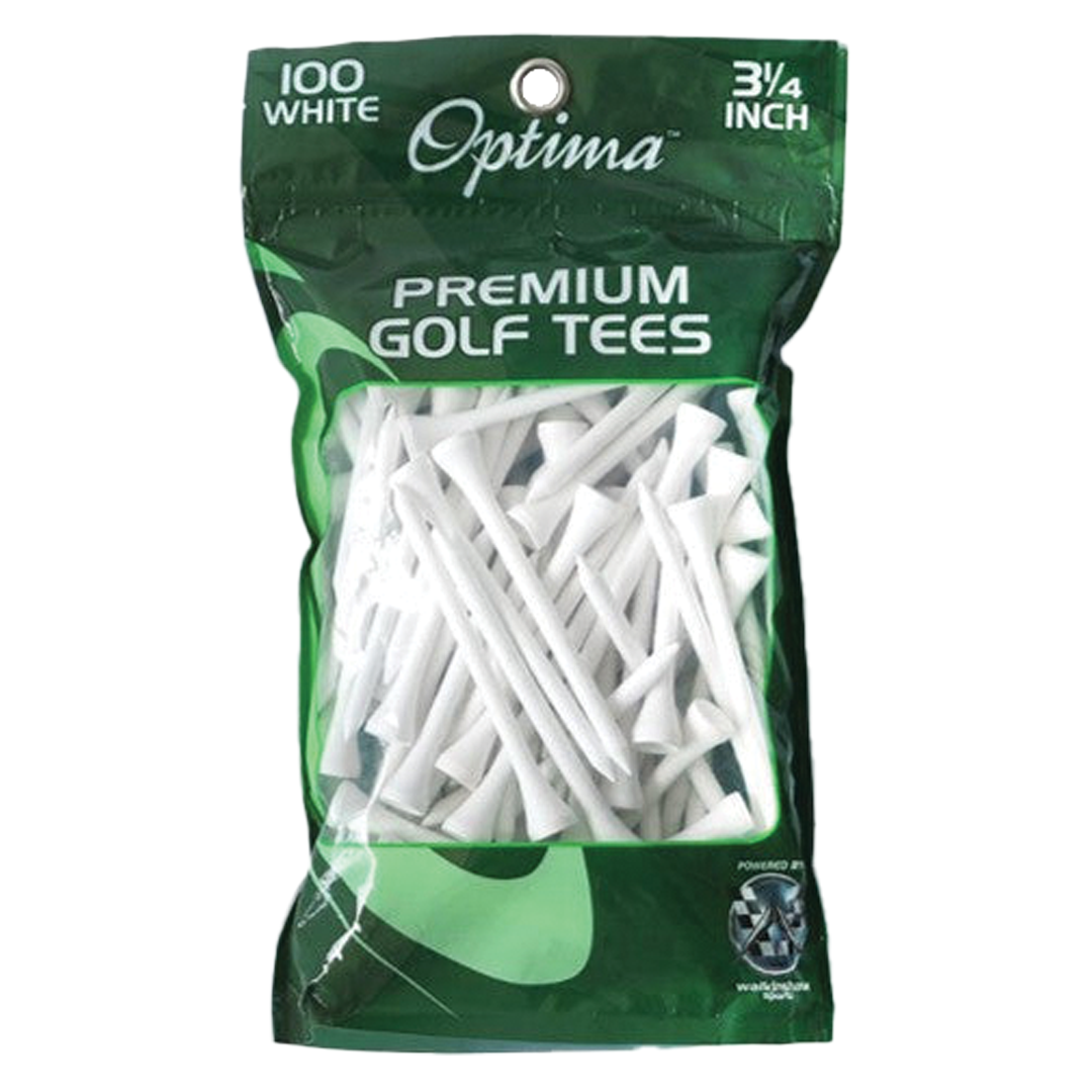 Optima Wood White Golf Tees - 100 Pack - Victor Sports