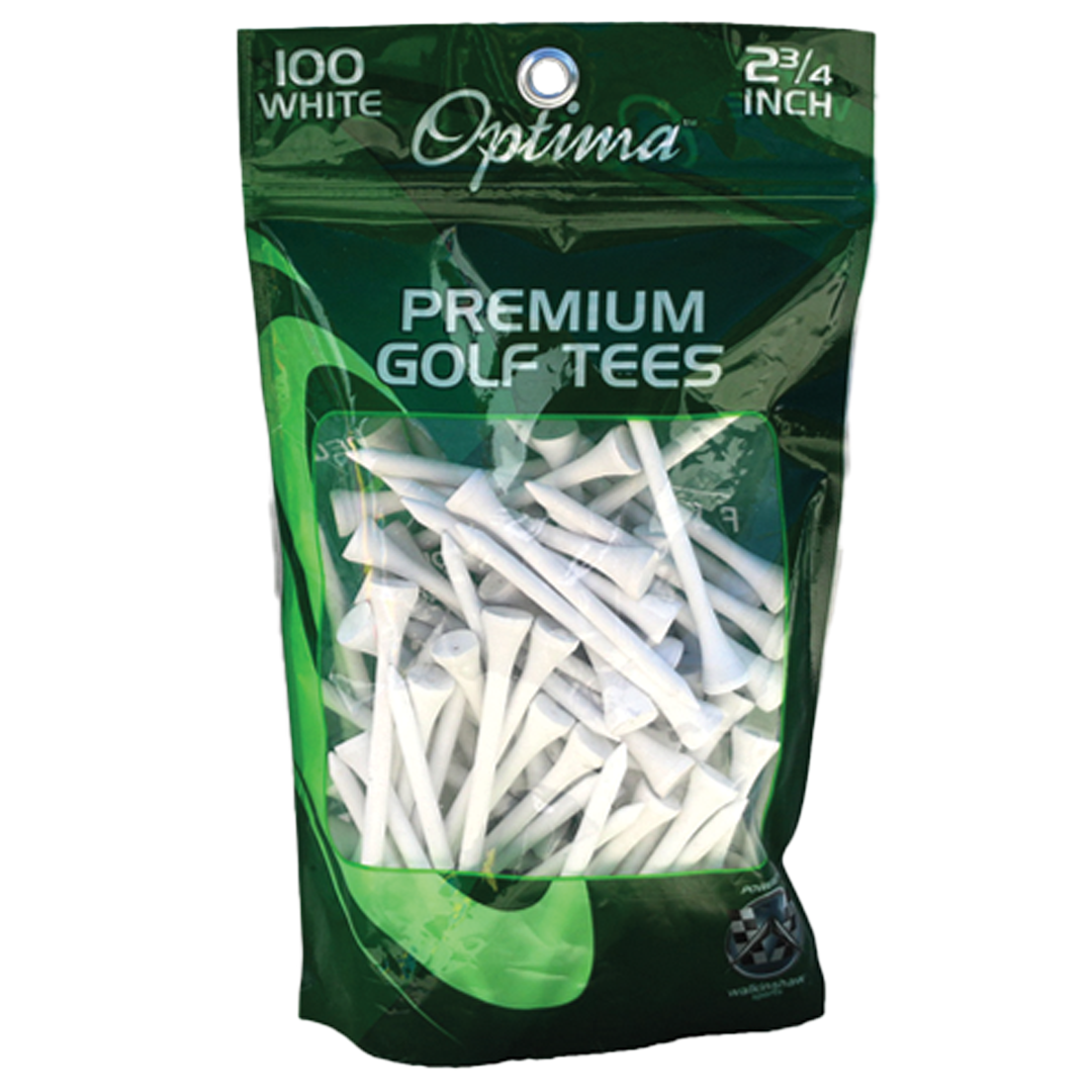 Optima Wood White Golf Tees - 100 Pack - Victor Sports